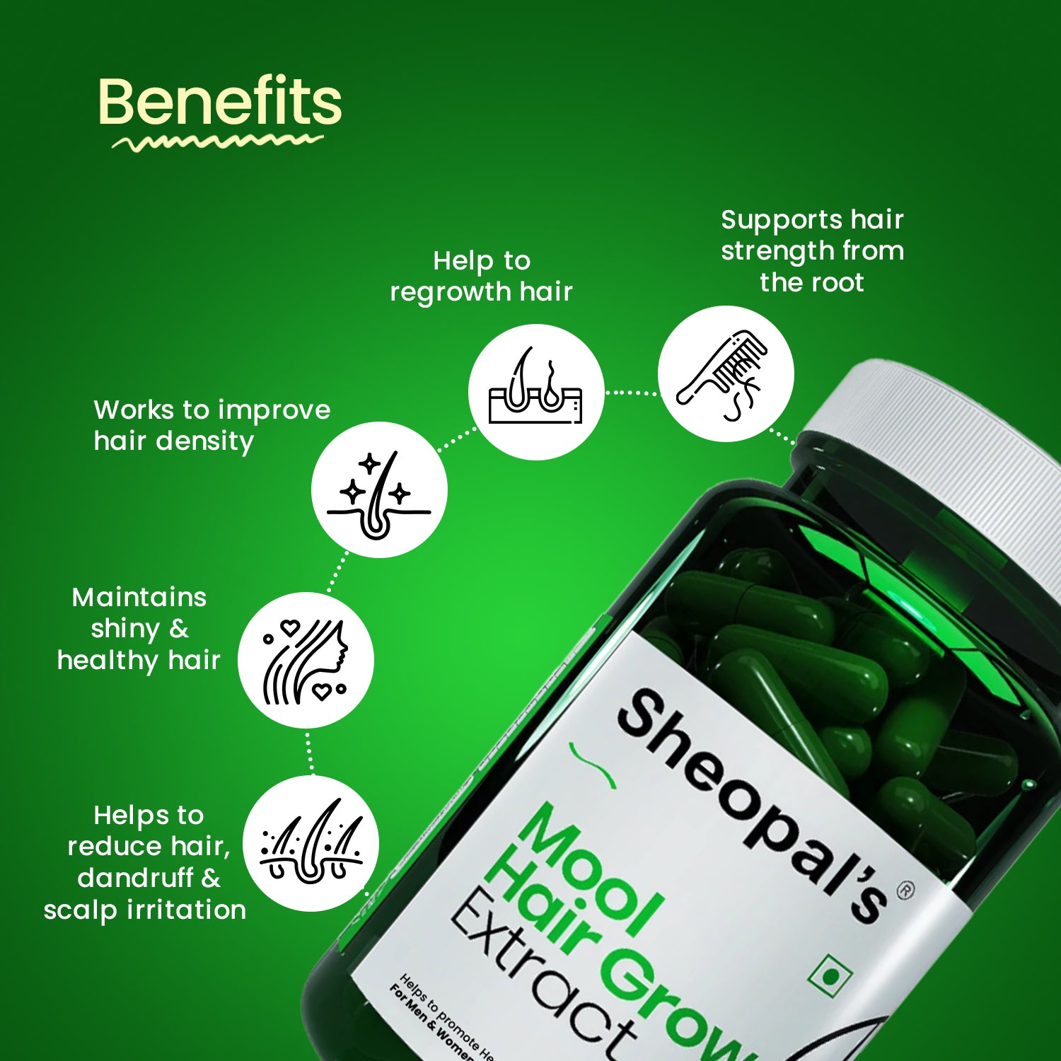 Mool Hair Growth Capsules for Hair Regrowth | Sheopals