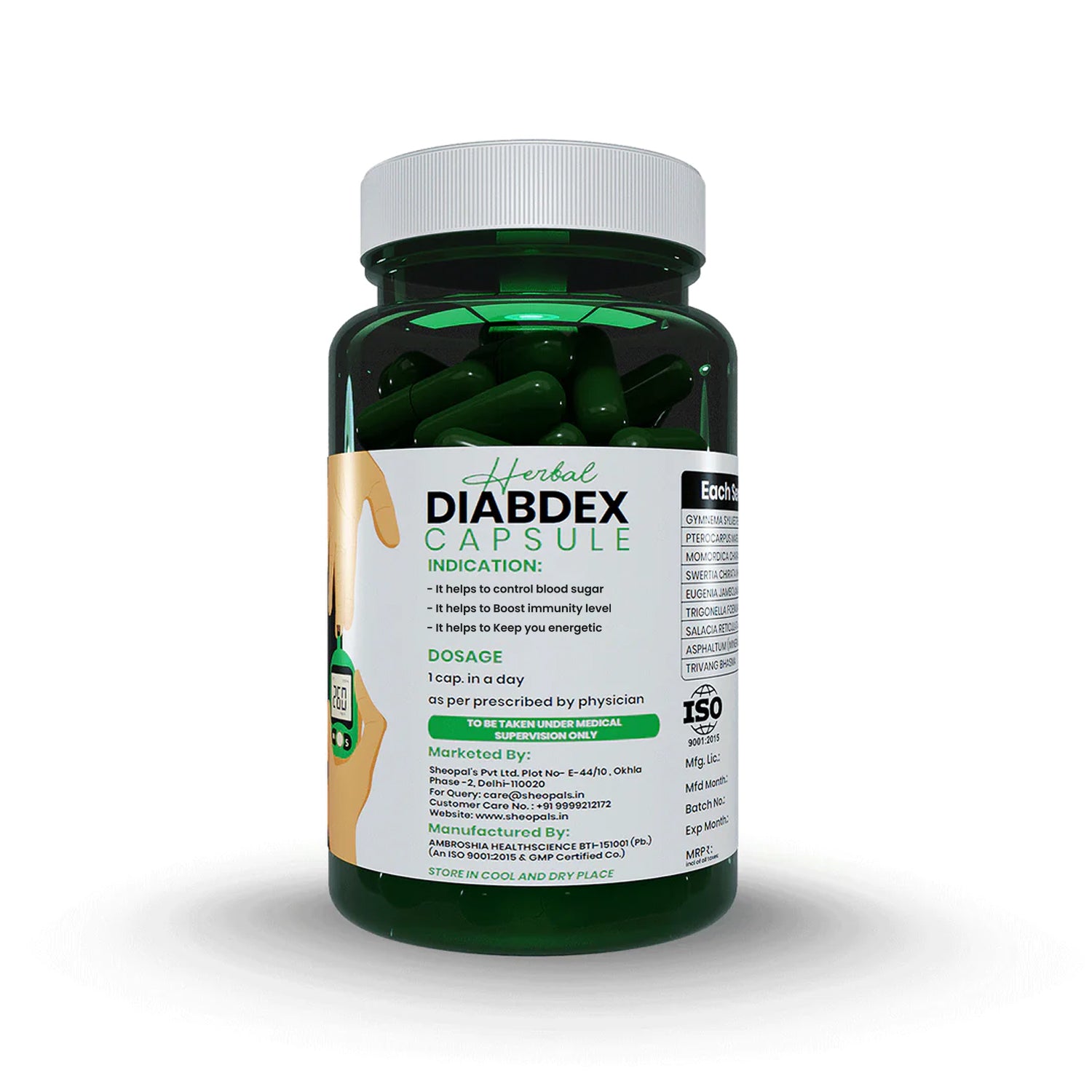 Herbal Diabdex Capsules to Control Blood Sugar Level | Sheopals