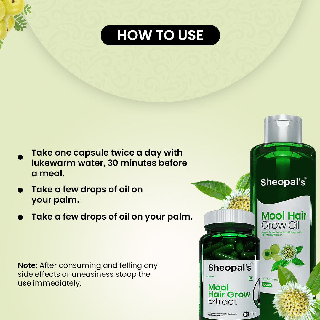 Mool Hair Grow Oil And Capsule Combo with Amla – Sheopals
