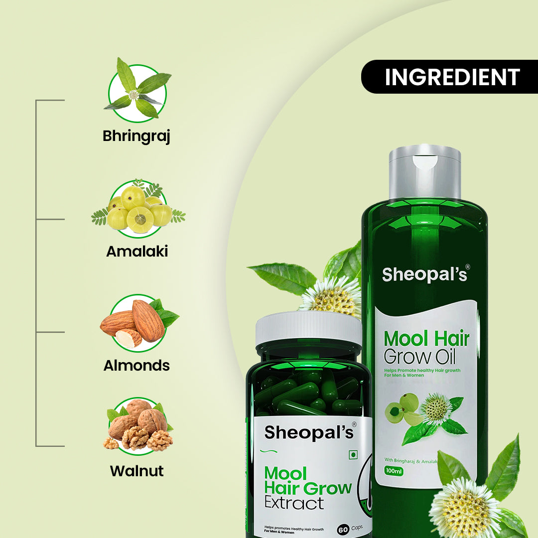 Mool Hair Grow Oil And Capsule Combo with Amla – Sheopals