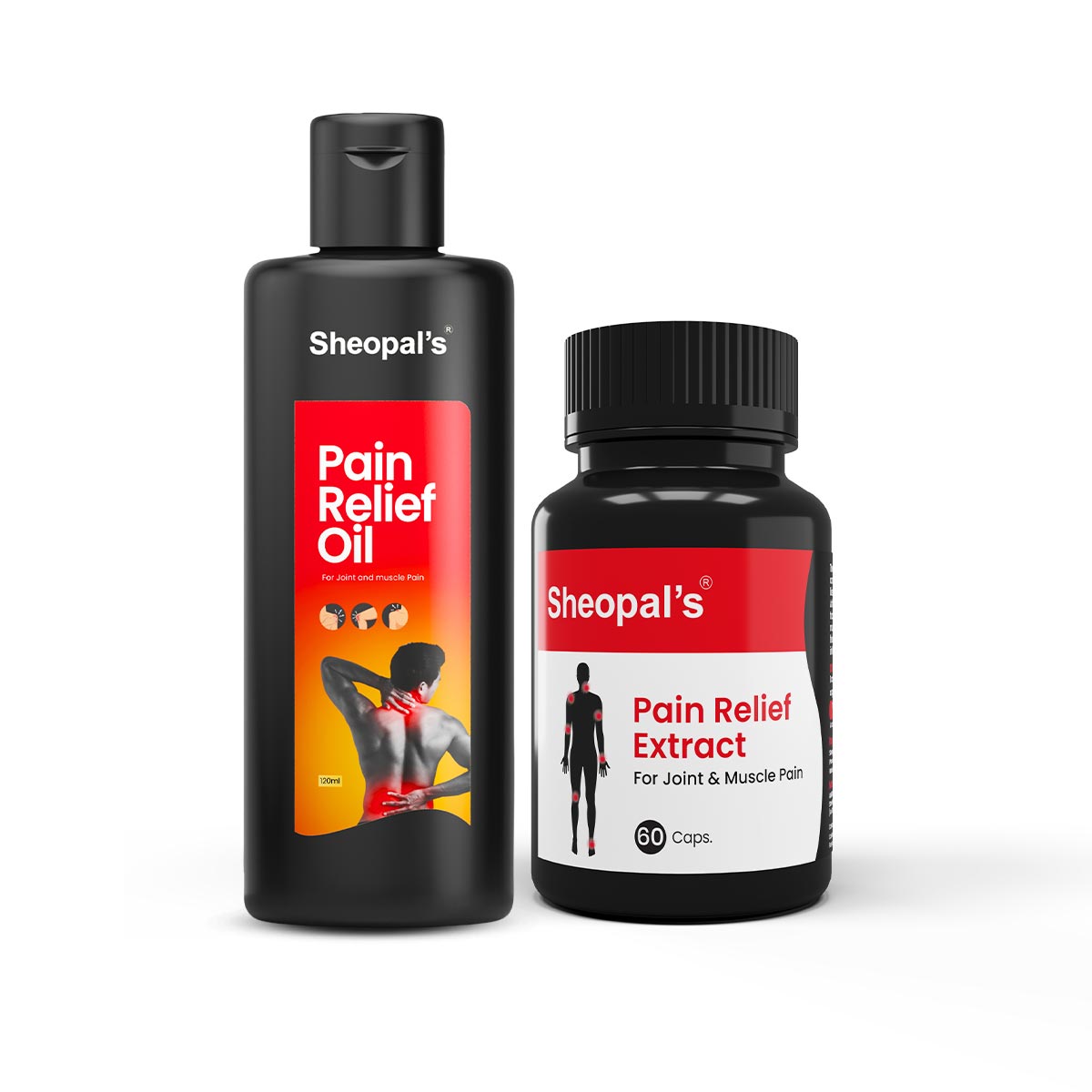 Ayurvedic Best Pain Relief Capsule & Joint Pain Oil Combo | Sheopals